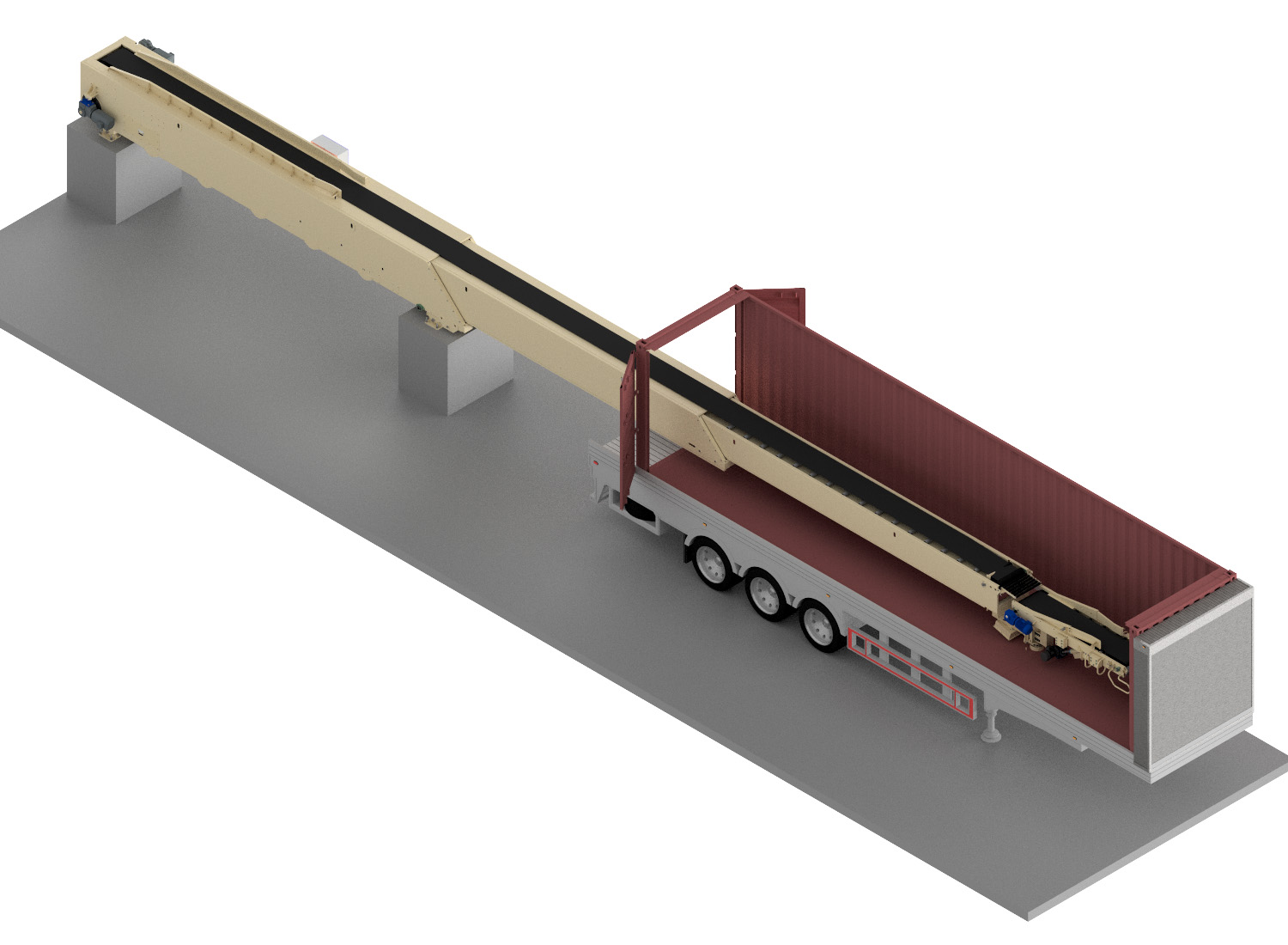 Telescopic conveyor system for loading and unloading bags